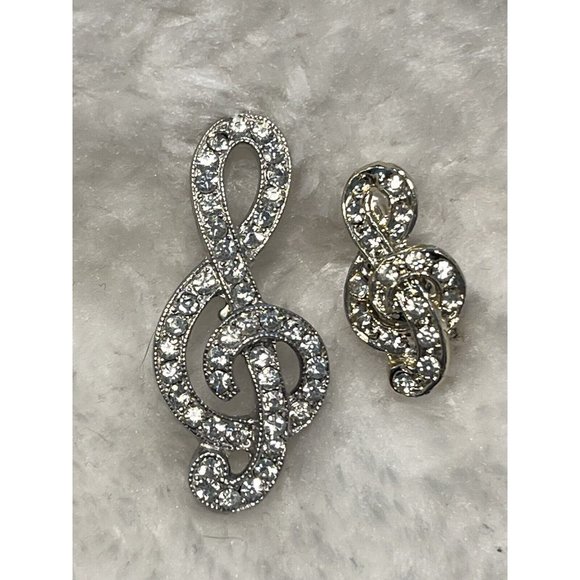 Unbranded | Jewelry | Vtg Music Notes Pave Rhinestone Brooch Pins Mcm ...